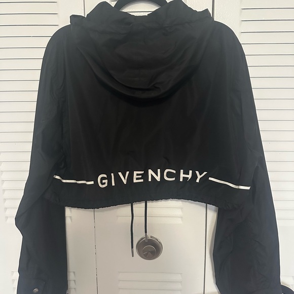 Givenchy | Jackets & Coats | Givenchy Black Hooded Cropped Windbreaker ...